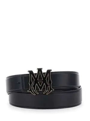Amiri Leather Belt With Logo Buckle - Multicolor