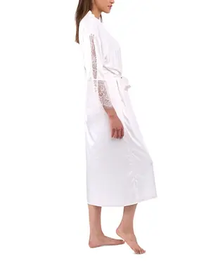 Flora Nikrooz Skyler Lace Trim Satin Robe