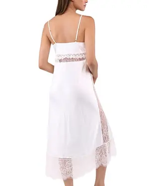 Flora Nikrooz Skyler Lace Trim Satin Gown