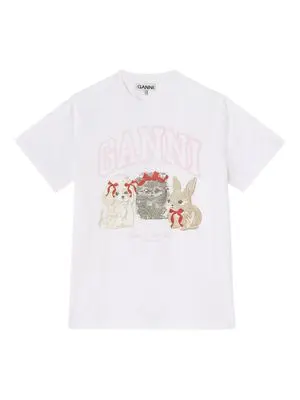 GANNI Cute Animals Organic Cotton T-shirt - Multicolor