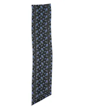 Chloé Folk Silk Scarf - Black/blue