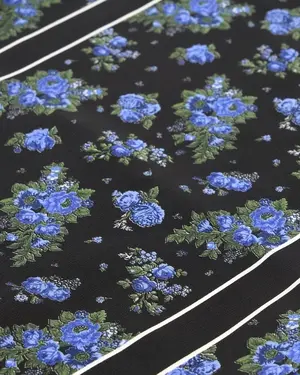 Chloé Folk Silk Scarf - Black/blue
