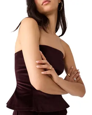 Steve Madden Dawnette Strapless Peplum Top
