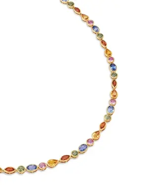 Bloomingdale'S Rainbow Sapphire Mixed Cut Collar Necklace
