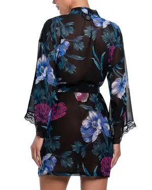 IN BLOOM BY JONQUIL Printed Chiffon Wrap Robe