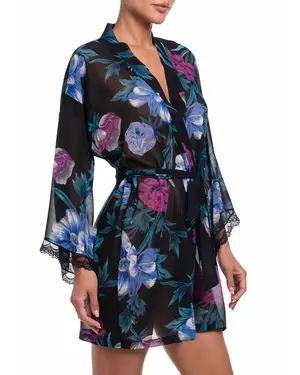 IN BLOOM BY JONQUIL Printed Chiffon Wrap Robe