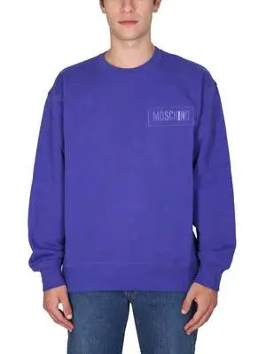 Moschino Sweatshirt With Logo Patch - Blue