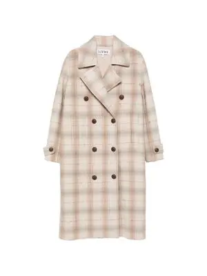 Loewe Wool And Cashmere Double-breasted Coat - Multicolor