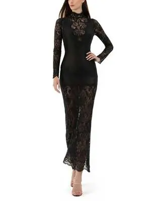 Rabanne Lace And Jersey Long Dress