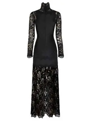 Rabanne Lace And Jersey Long Dress