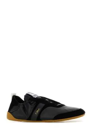 Chloé Leather And Suede Kick Sneakers
