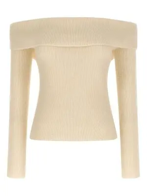 RICK OWENS RICK OWENS Wool Off-Shoulder Sweater