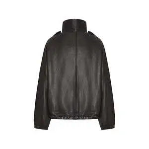 Saint Laurent Leather High Neck Jacket