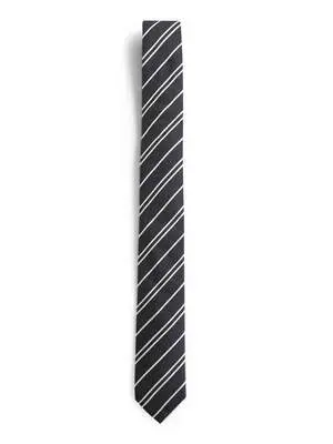 Dolce & Gabbana Black Striped Jacquard Silk Martini Tie - Multicolor