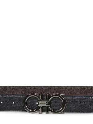 FERRAGAMO Reversible Gancini Leather Belt