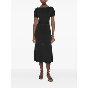 LEMAIRE Heavy Cotton Jersey Belted Midi Dress