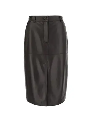 PAROSH Leather Trousers - Brown