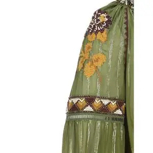 Valentino Garavani Silk Floral Embroidered Tasseled Blouse