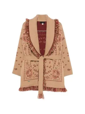 Alanui Bandana Cashmere Cardigan - Beige