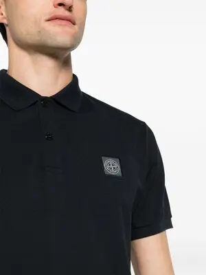 Stone Island Logo Cotton Polo Shirt