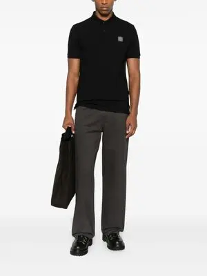 Stone Island Logo Cotton Polo Shirt