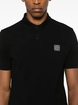 Stone Island Logo Cotton Polo Shirt