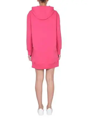 Moschino Dress With Multicolor Flocked Logo
