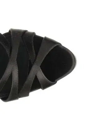 Saint Laurent Satin Crepe Chandelle Platform Sandals