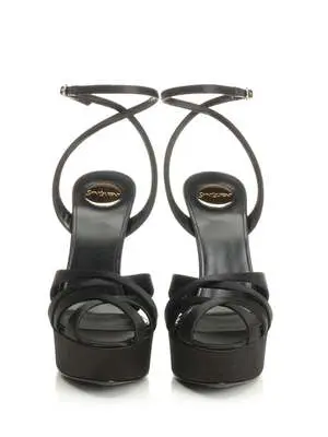Saint Laurent Satin Crepe Chandelle Platform Sandals