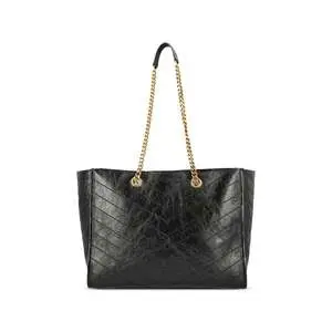 Saint Laurent Calfskin Chevron Quilted Tote Bag
