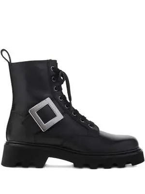 ROGER VIVIER Viv Rangers Leather Boots - Multicolor