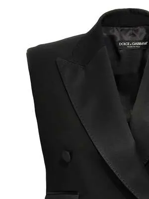 Dolce & Gabbana Wool Gabardine Tuxedo Gilet