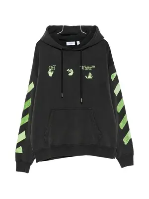 Off-White Bacco Arrow Skate Cotton Hoodie - Black