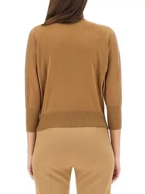 Max Mara Wool Jersey High Neck Top
