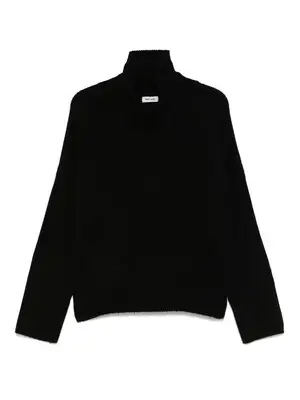Soft Goat Cashmere Turtle-neck Sweater - Black