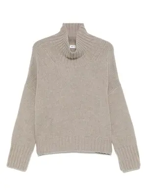Soft Goat Cashmere Turtle-neck Sweater - Beige