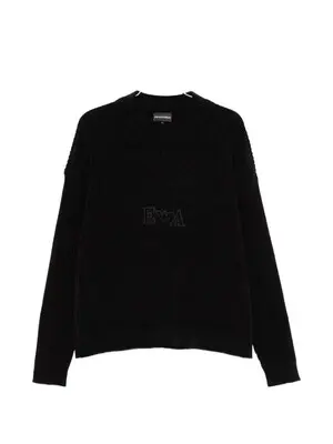 Emporio Armani Cotton Crewneck Sweater - Black