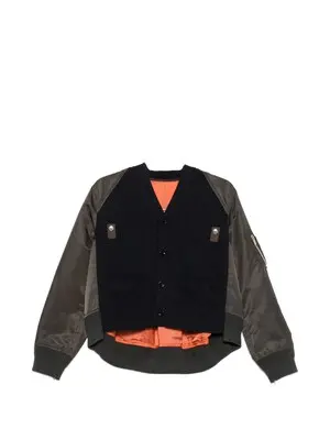 Sacai Cotton And Nylon Cardigan