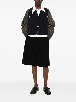 Sacai Cotton And Nylon Cardigan
