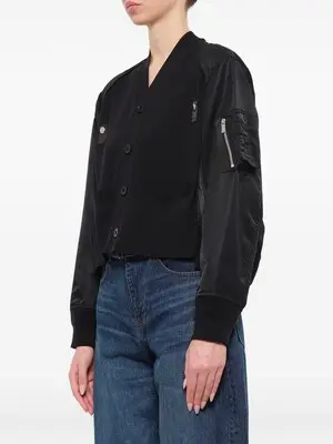 Sacai Cotton And Nylon Cardigan