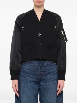 Sacai Cotton And Nylon Cardigan