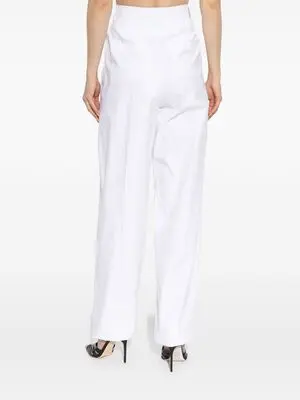 Sportmax Cotton Wide-leg Pleated Trousers