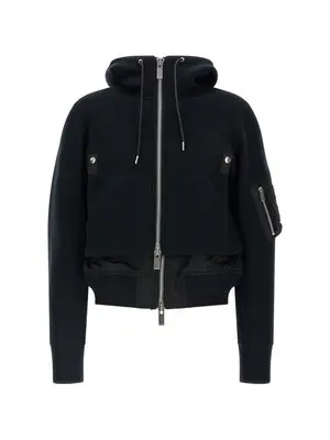 Sacai Cotton Blend Hooded Sweatshirt