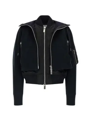 Sacai Cotton Blend Hooded Sweatshirt