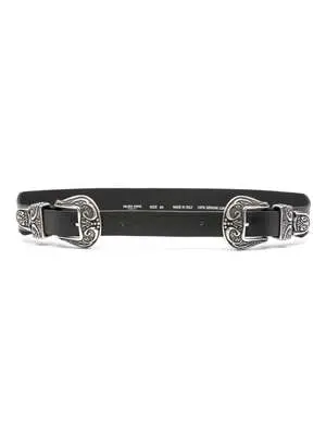 GOLDEN GOOSE Double Buckle Leather Belt - Multicolor