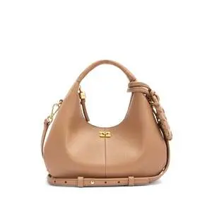GANNI Grained Texture Tote Bag - Brown