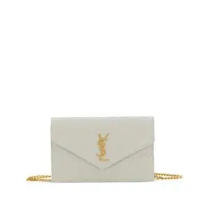 Saint Laurent Grained Calf Leather Chevron Shoulder Bag