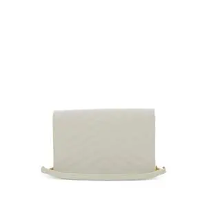 Saint Laurent Grained Calf Leather Chevron Shoulder Bag