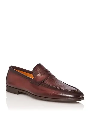 Magnanni Hafiz Textured Leather Loafers