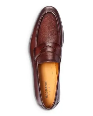 Magnanni Hafiz Textured Leather Loafers